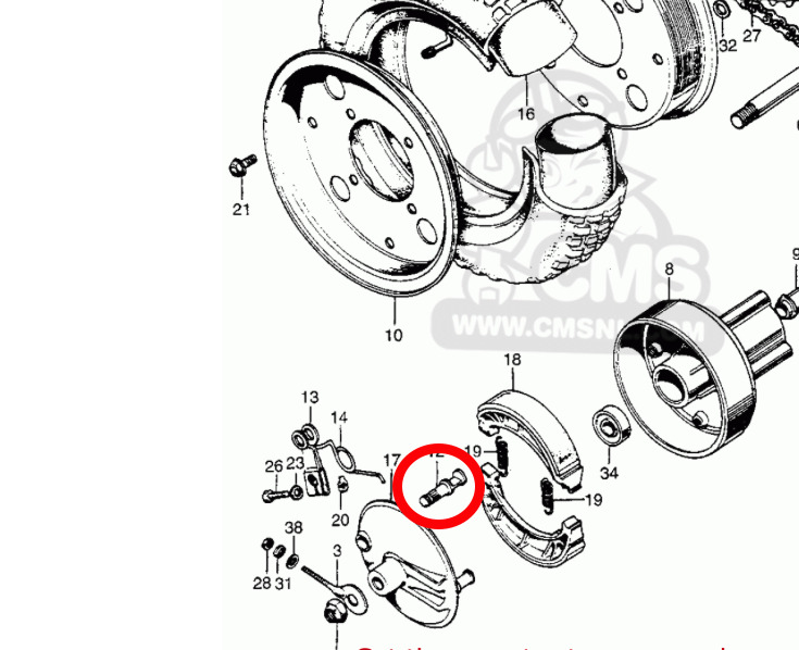 Cam brake Honda Z50A - De Bondt